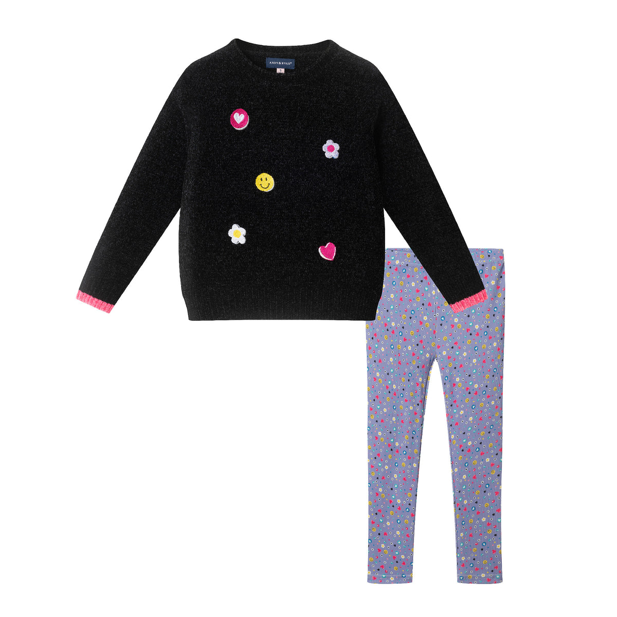 Girls Black Patch Sweater & Legging Set (2-6x) | Cute 2-Piece Outfit ...