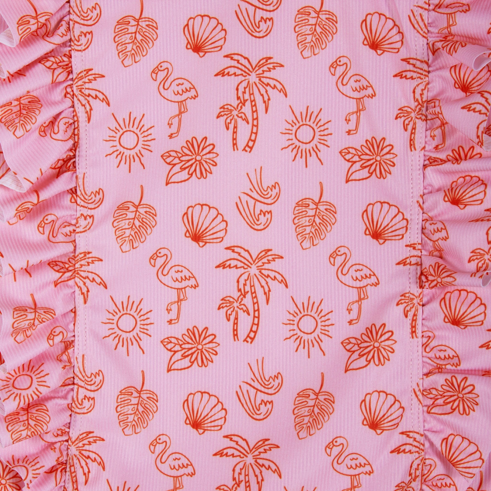 Girls Ruffle Swimsuit | Pink Beach Icon – Andy & Evan