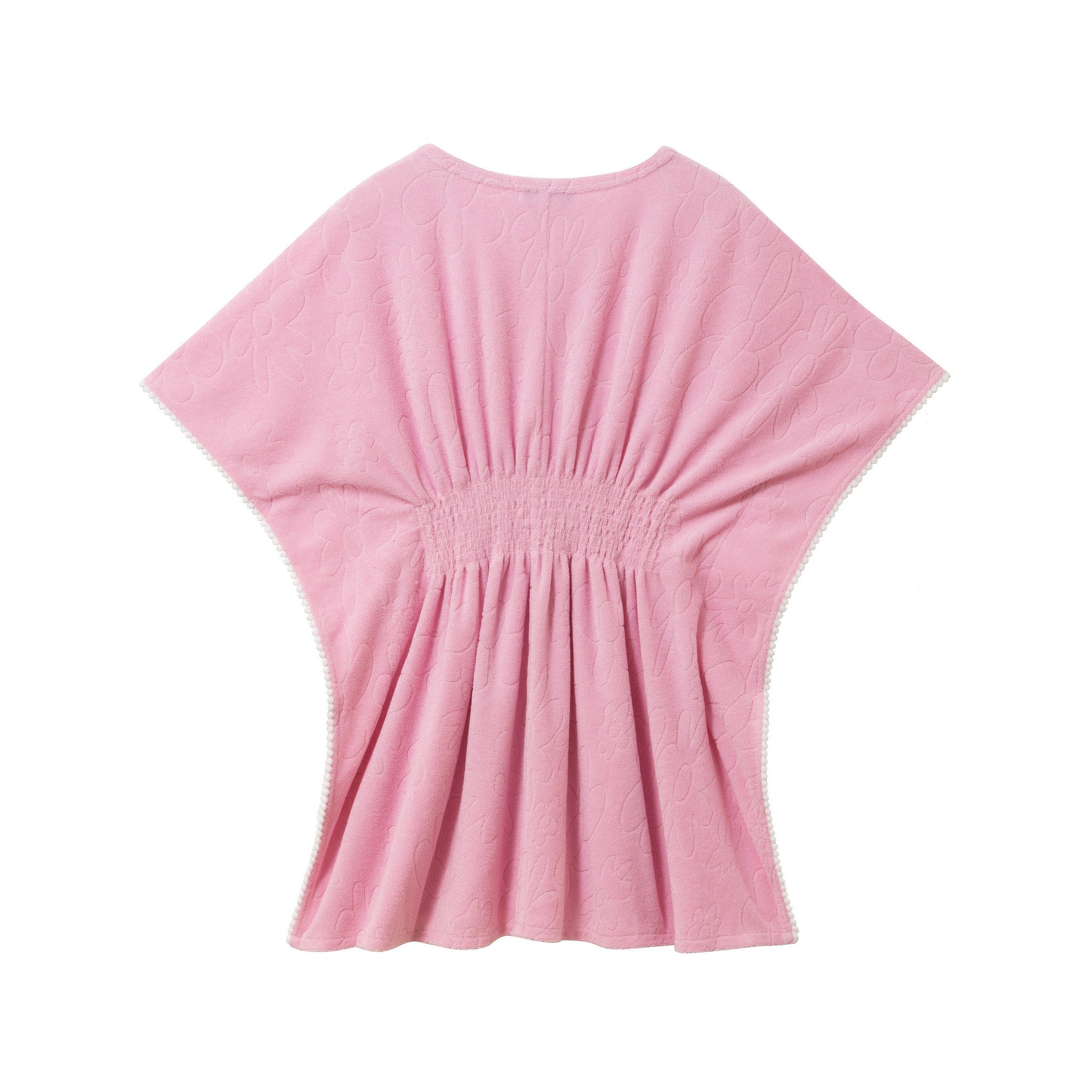 Tween Girls (8–16) Terry Smocked Cover-Up – Pink Daisy Texture – Swim ...